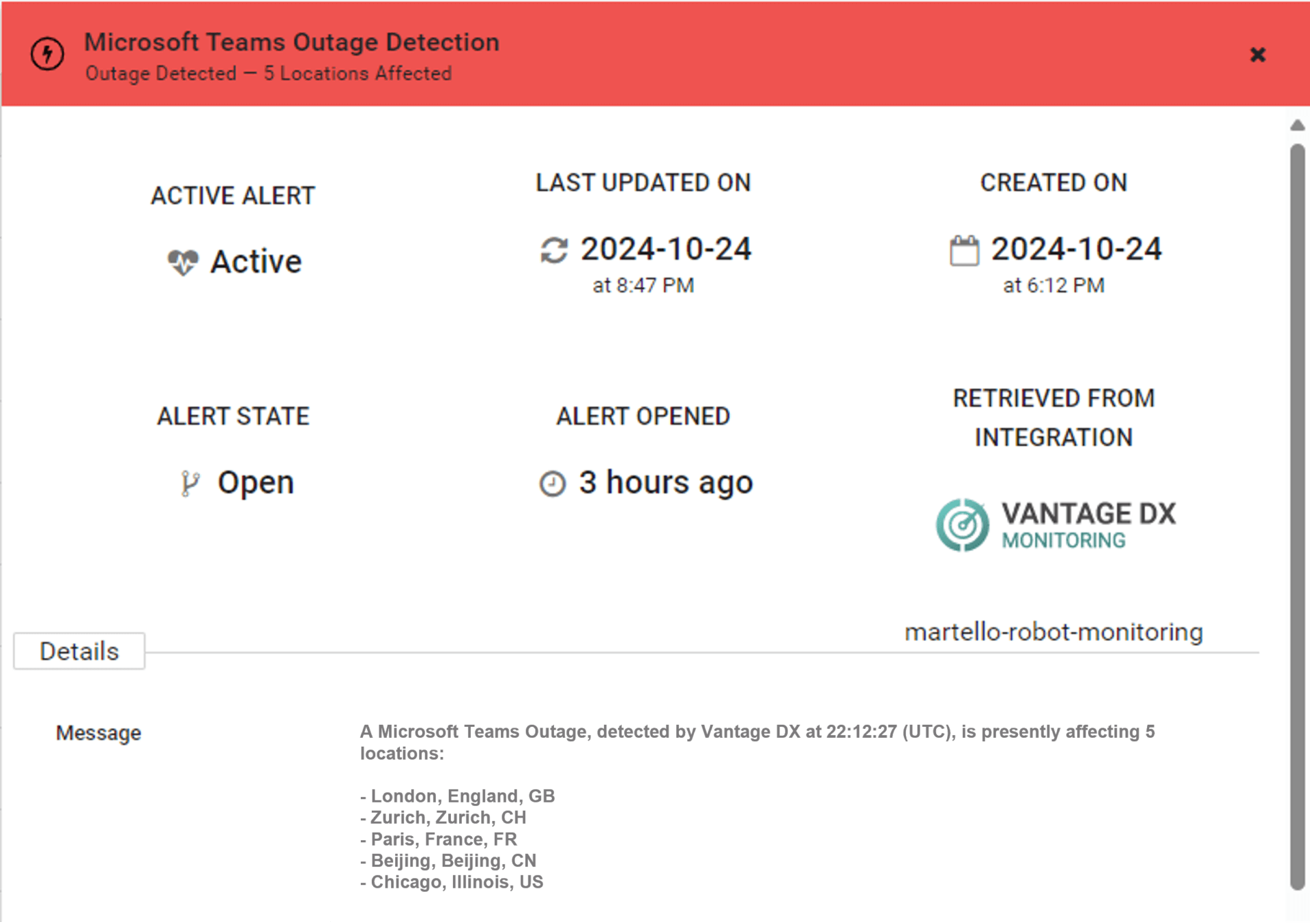When Microsoft Teams Fails: Vantage DX Early Warning of Microsoft Incident TM917749 | Martello ...